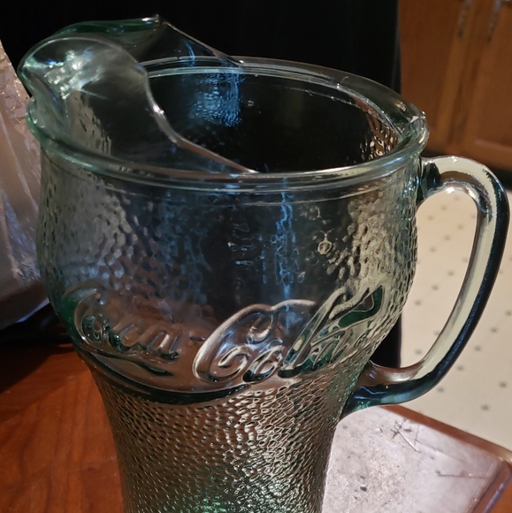 Coca Cola | Dining | Coca Cola Vintage Green Glass Pitcher Euc | Poshmark